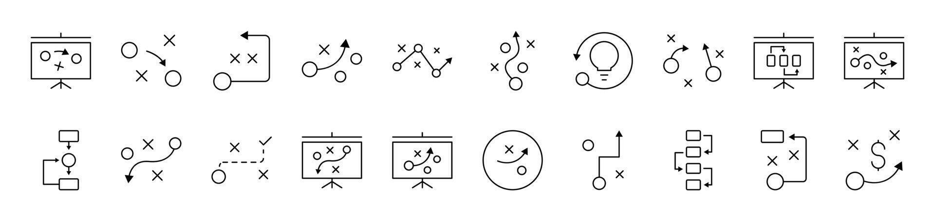 Algorithm, Scheme and Infographics Line Icon Collection. Editable ...