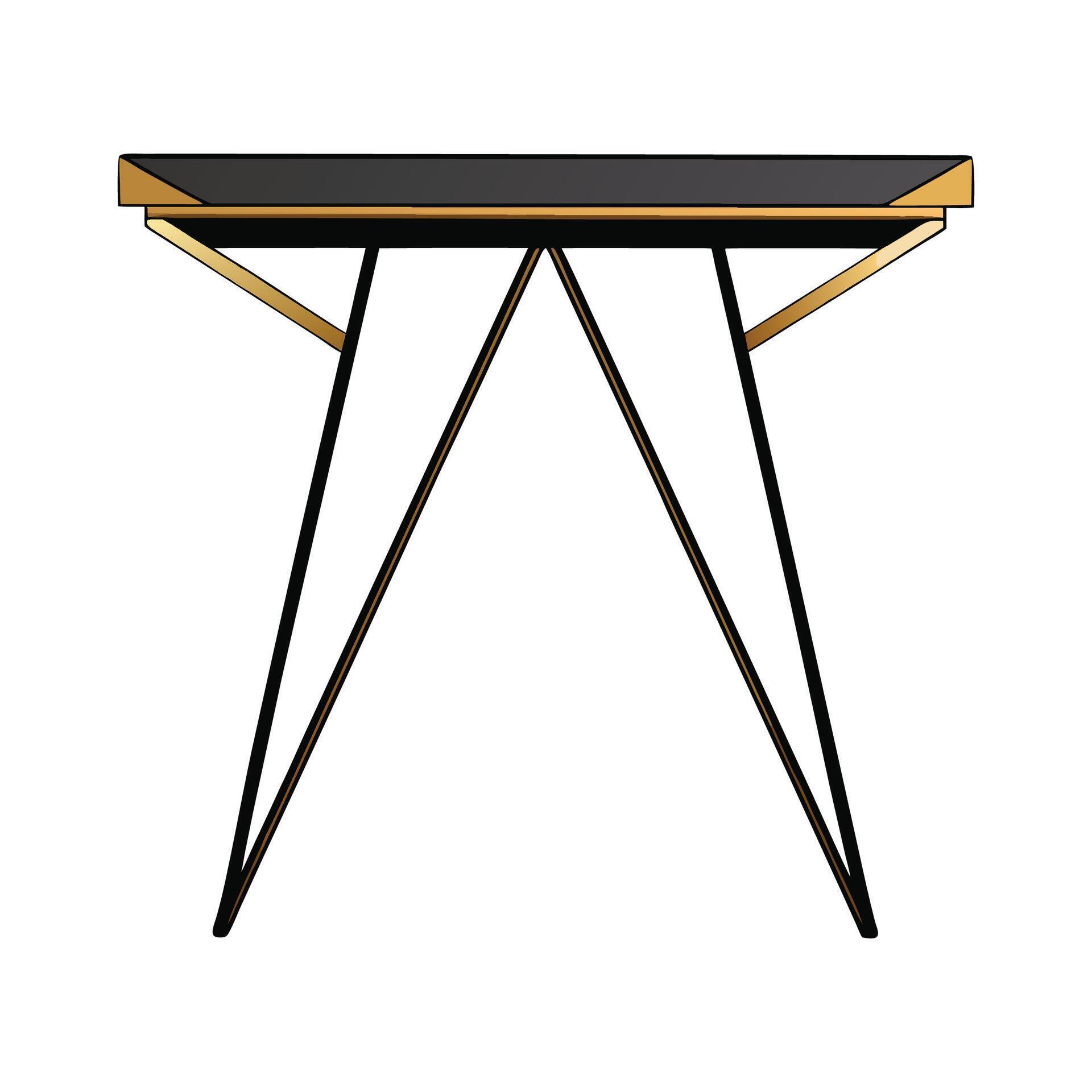 Stylish console table featuring metal and angular legs 54762556 Vector ...