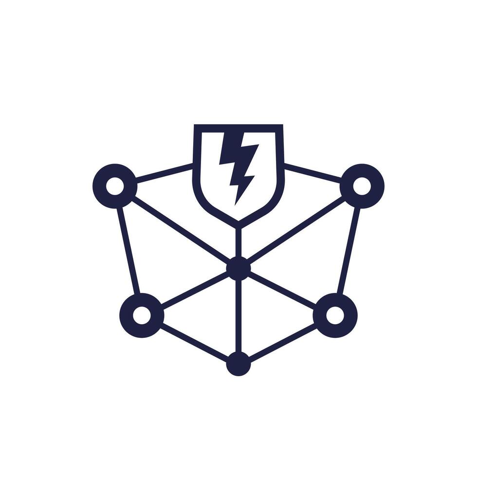 Blockchain Security Vulnerabilities Icon On White 54773942 Vector Art