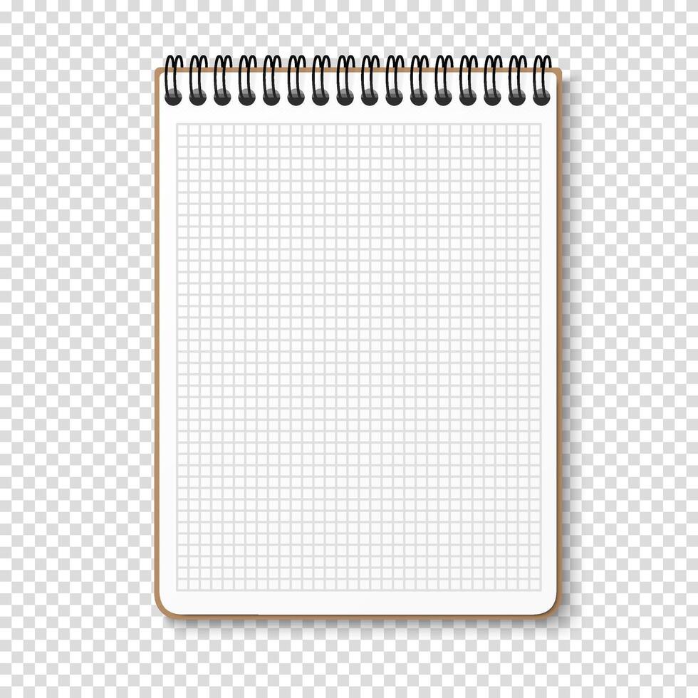 Notepad with a horizontal spring spiral. Notebook with checkered sheet. 54787162 Vector Art at ...