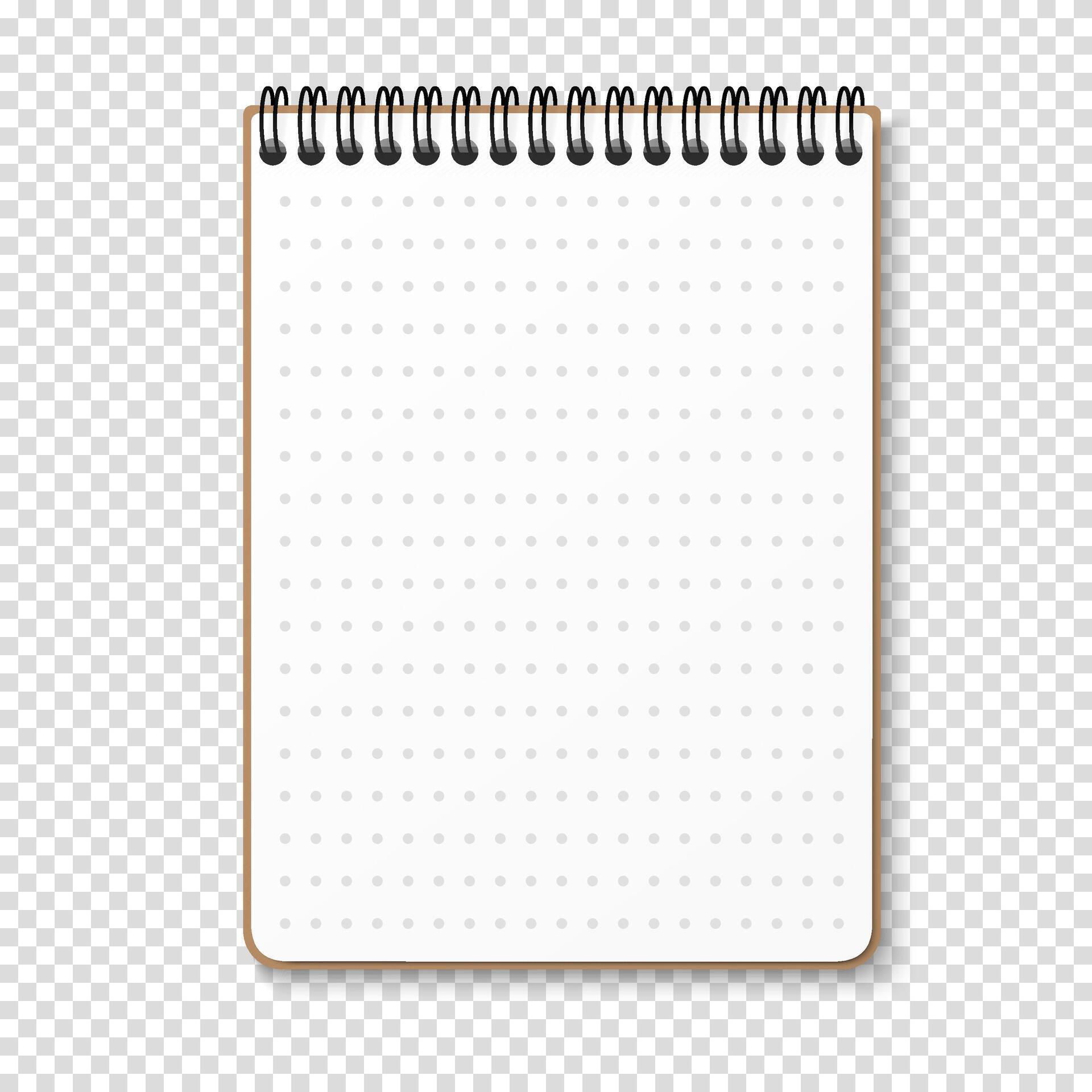 Notepad With A Horizontal Spring Spiral Notebook With Dotted White Sheet 54787235 Vector Art