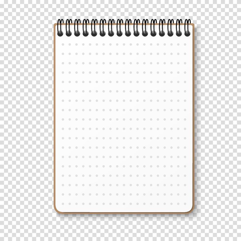 Notepad with a horizontal spring spiral. Notebook with dotted white sheet. 54787235 Vector Art ...