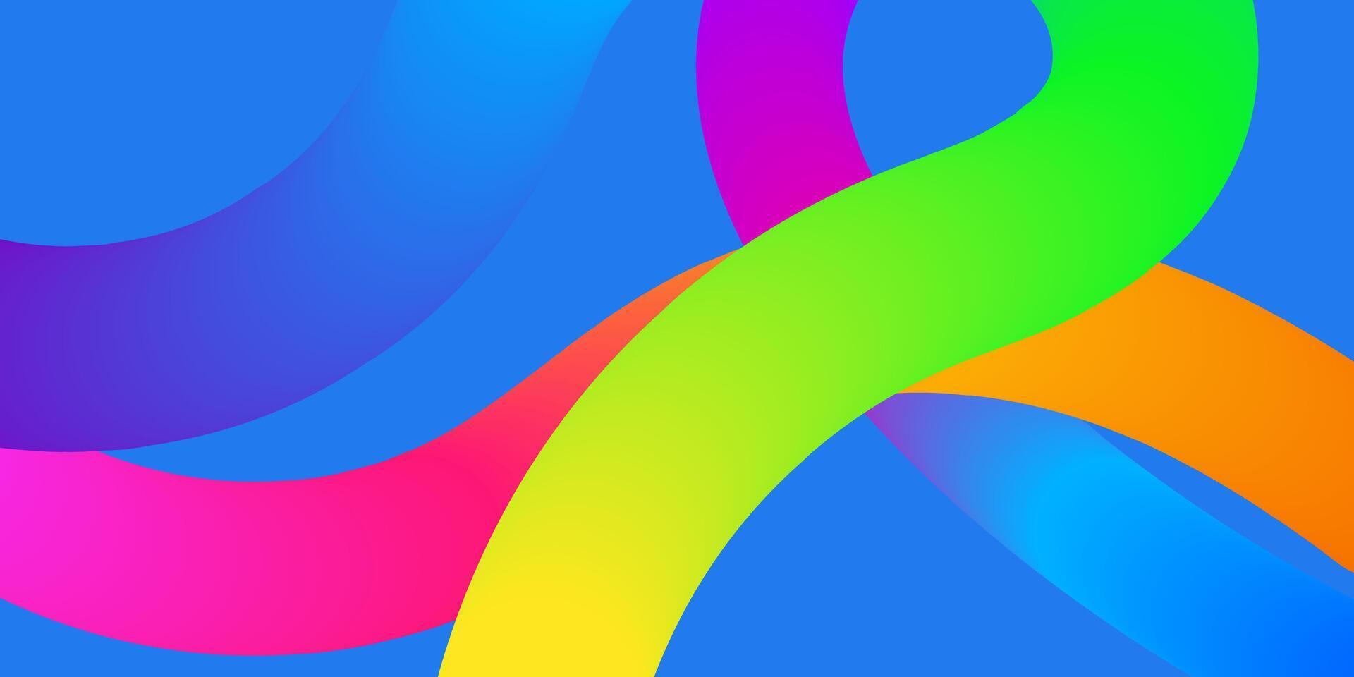 Vibrant Rainbow Curves Abstract Creative Design Template Background ...