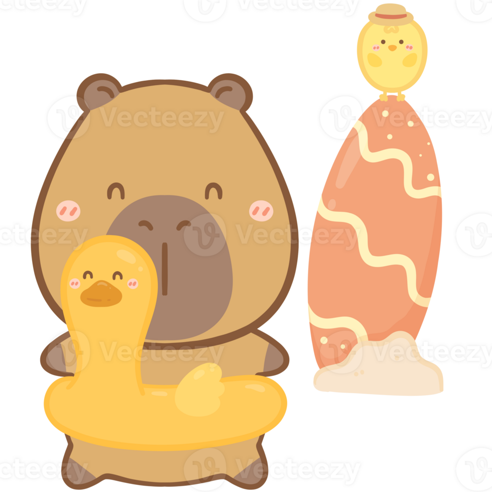 Capybara with duck swim ring 54792865 PNG Capybara with duck swim ring 54792865 PNG