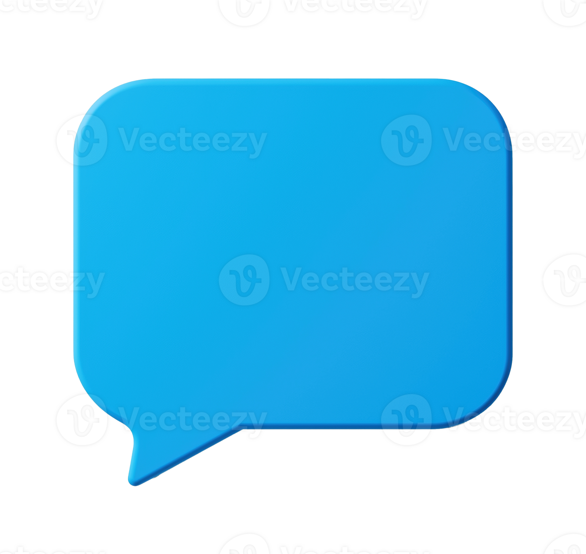 Bright blue rectangular speech bubble transparent image. Messaging, dialogue. Blank talk balloon ...