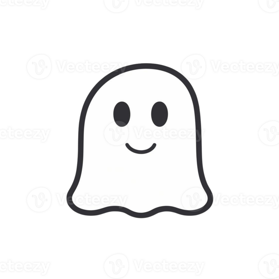 Cartoon Ghost Character With Smiling Face 54810650 Png