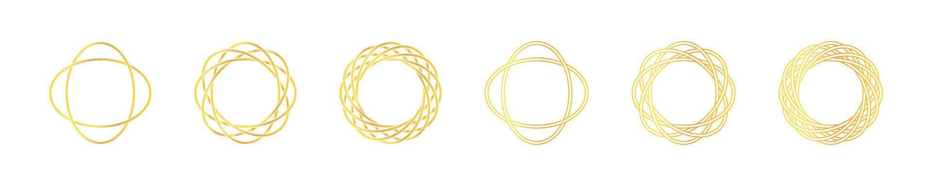 Elegant Gold Circular Line Pattern Set 54813343 Vector Art At Vecteezy