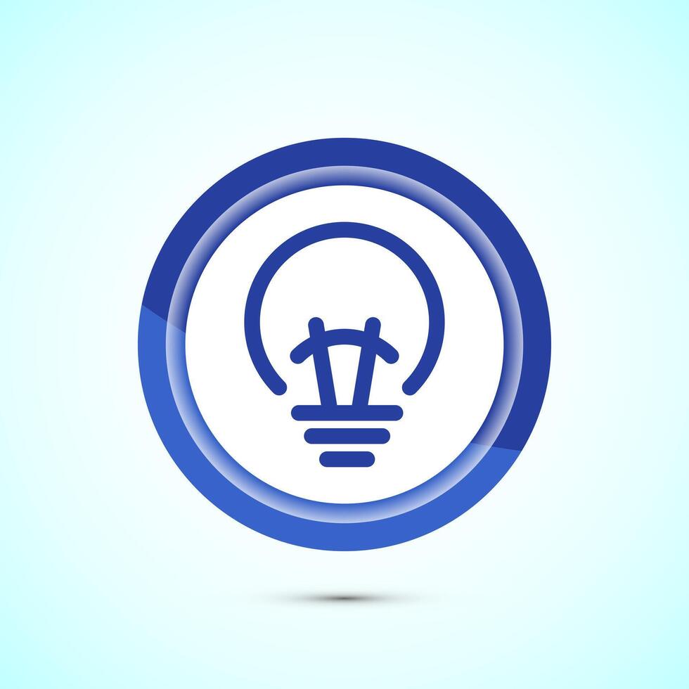 Electric light bulb icon design, Creative idea icon, Blue color button design 54813700 Vector ...