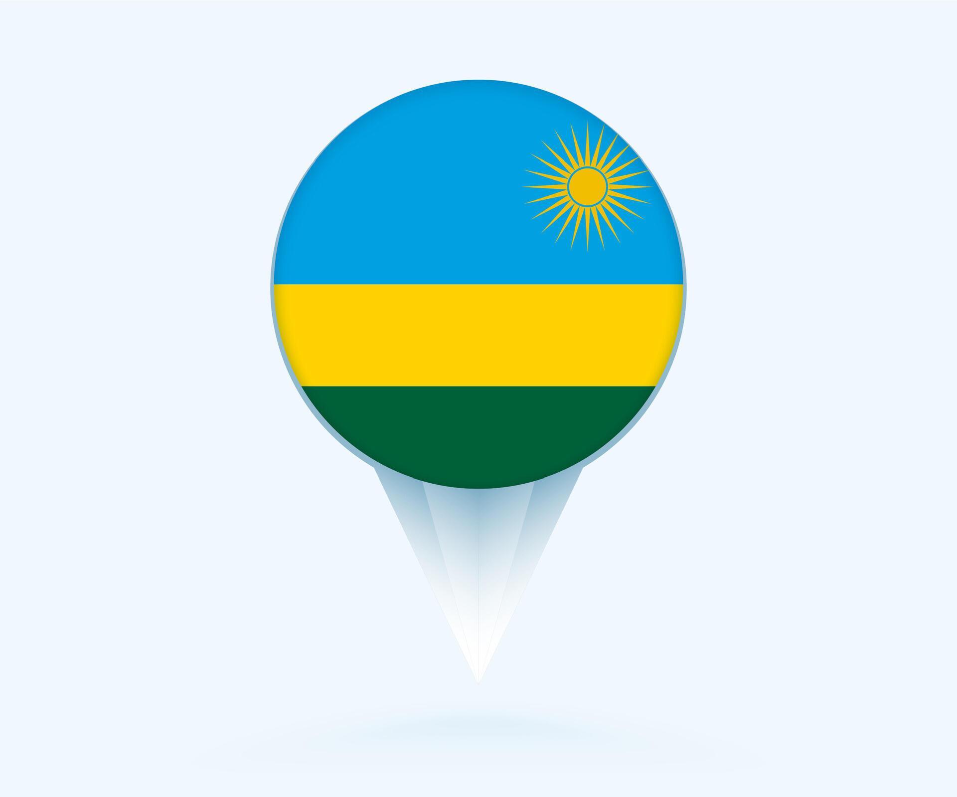 Map pointer with flag of Rwanda. 54870615 Vector Art at Vecteezy