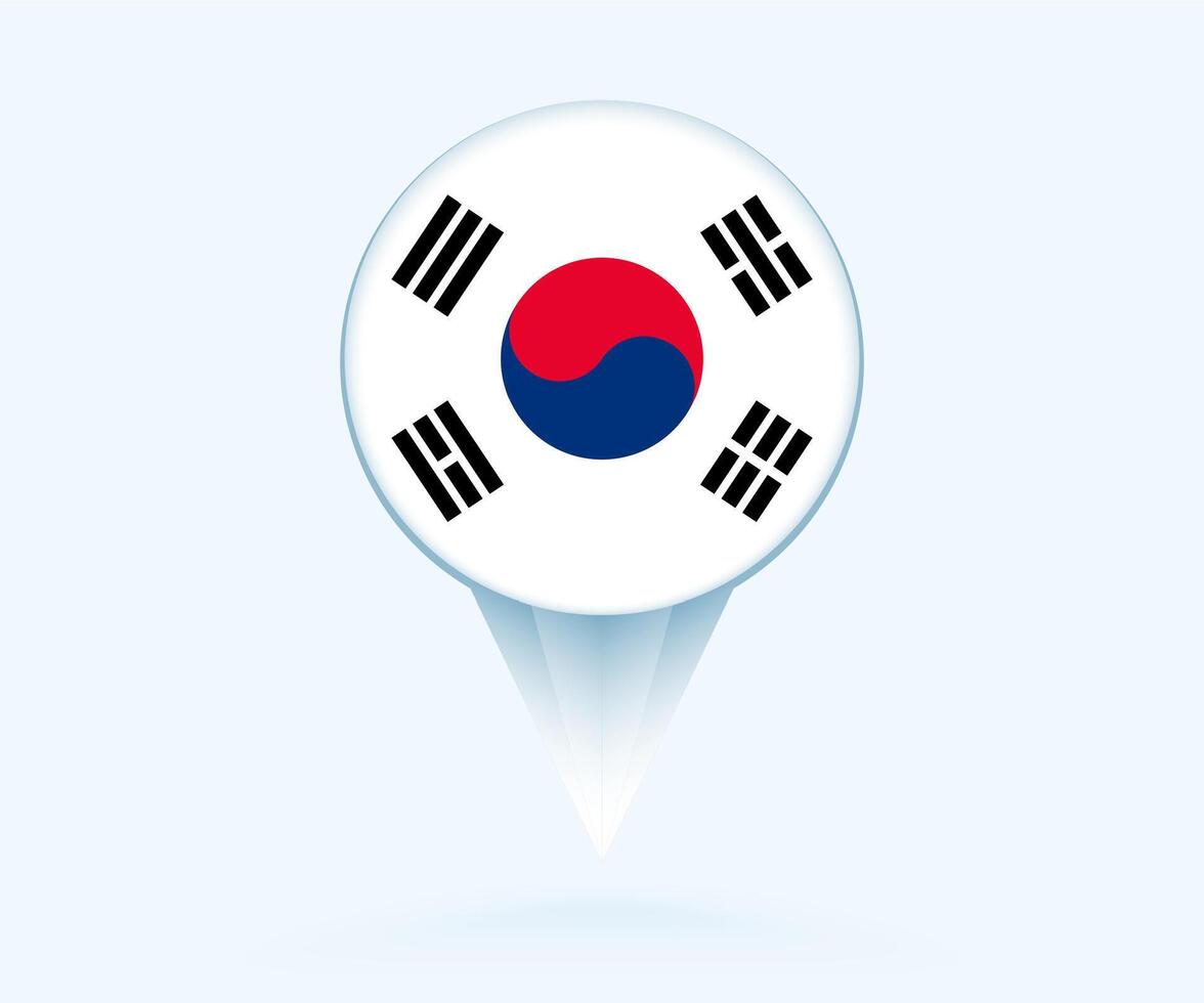 Map pointer with flag of South Korea. 54870648 Vector Art at Vecteezy