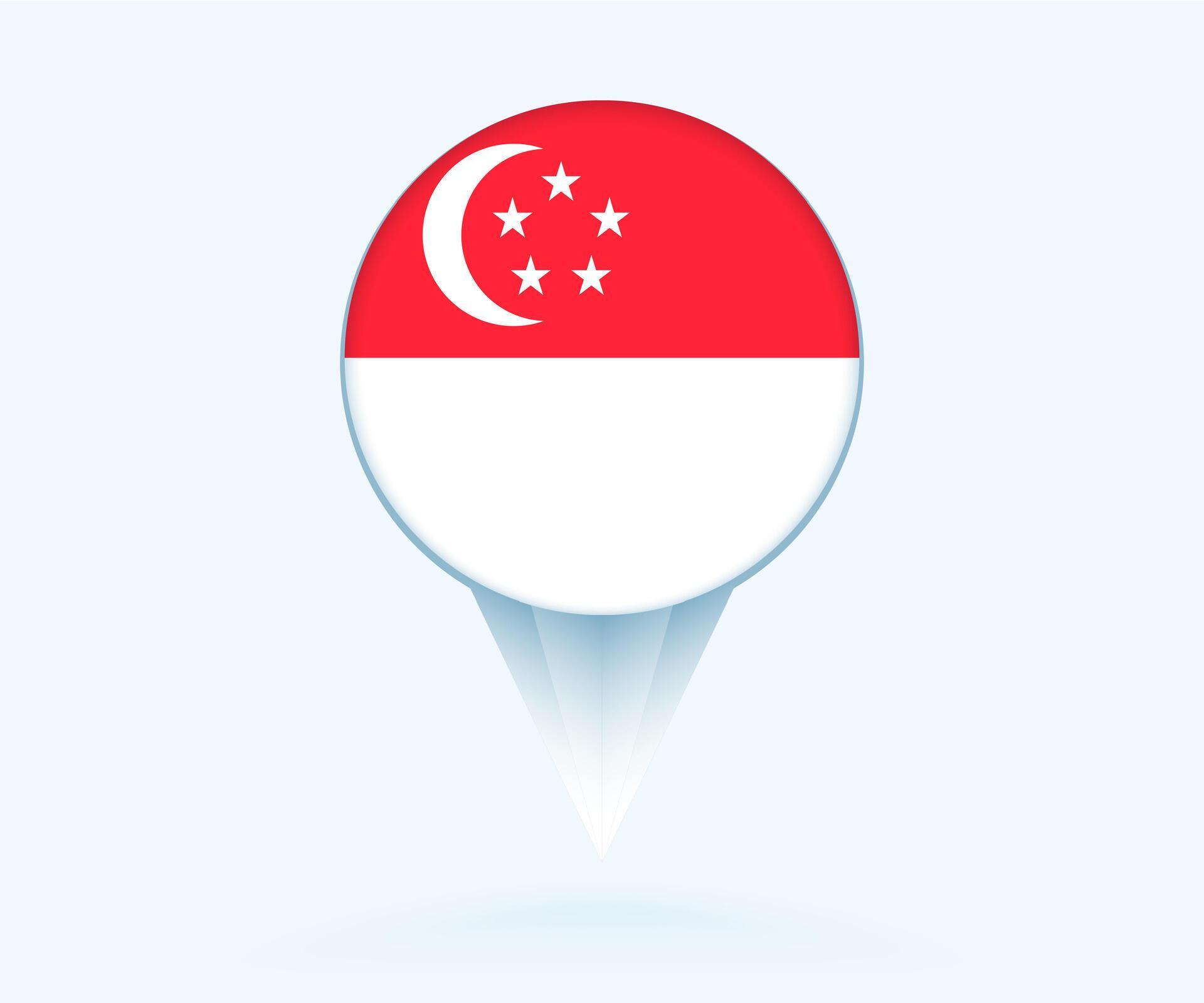 Map pointer with flag of Singapore. 54873897 Vector Art at Vecteezy