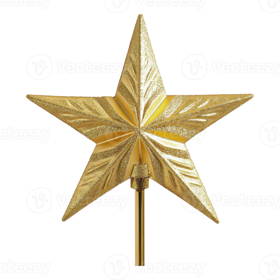Golden Star Christmas Tree Topper on transparent background. 54889132 PNG Golden Star Christmas Tree Topper on transparent background. 54889132 PNG