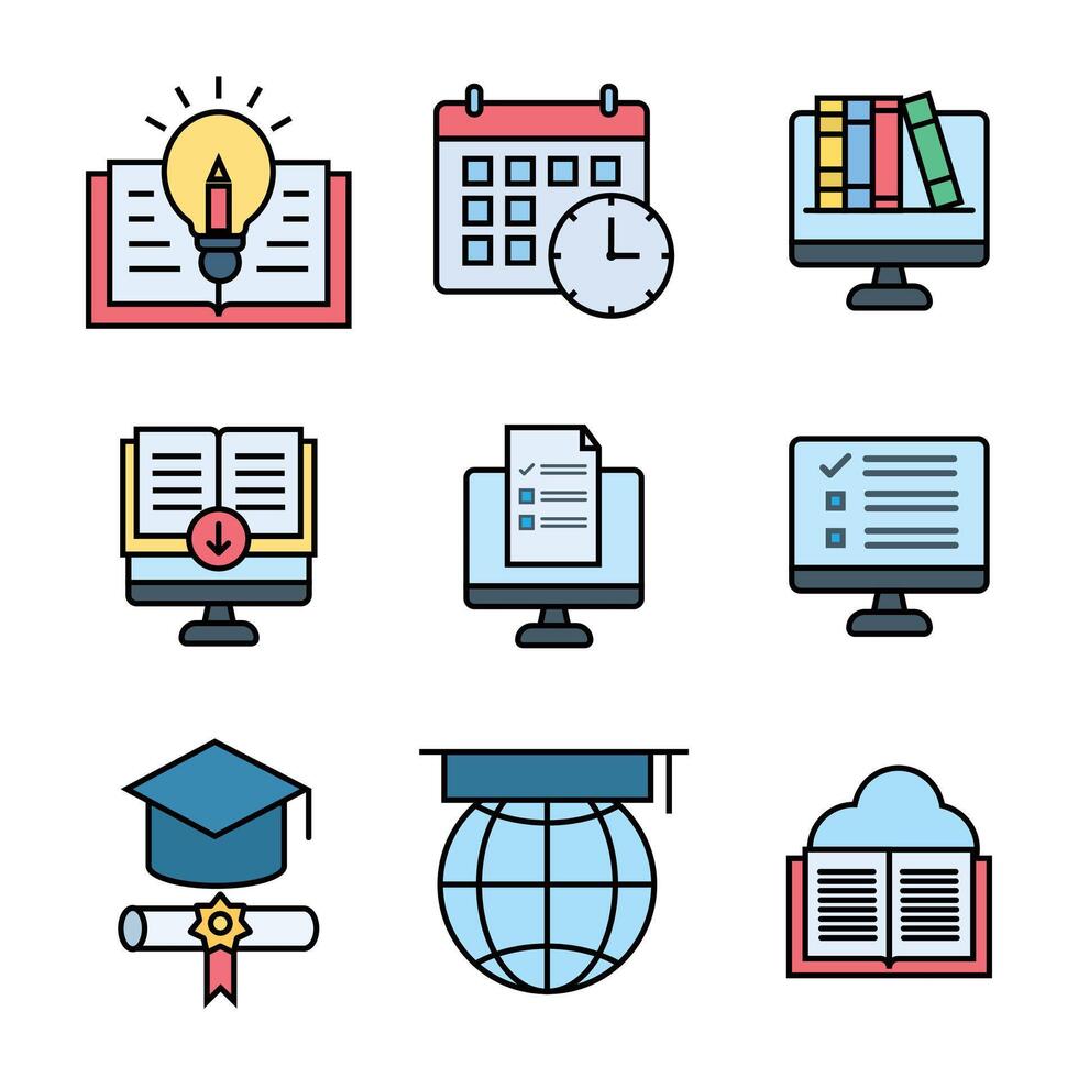 Online education line icons set 54889600 Vector Art at Vecteezy Online education line icons set 54889600 Vector Art at Vecteezy