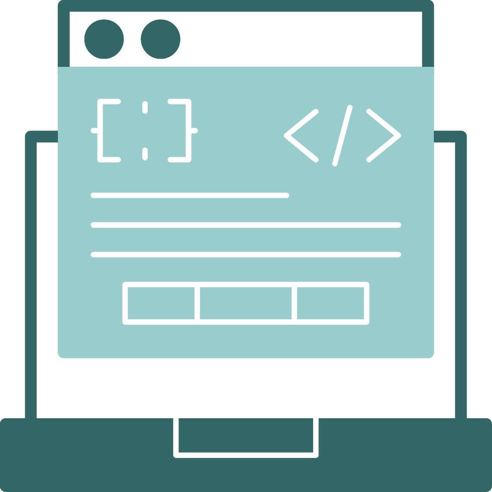 Code Processor Glyph Green and Blue Icon Design 54889673 Vector Art at ...