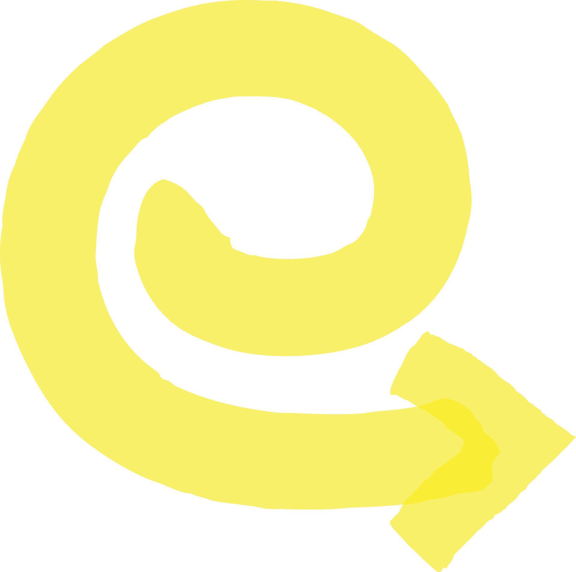 Yellow Circular Arrow Rotating Clockwise Representing A Continuous