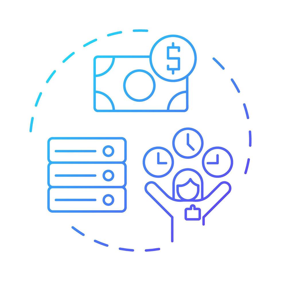 HRIS blue gradient concept icon. Human resource information system ...