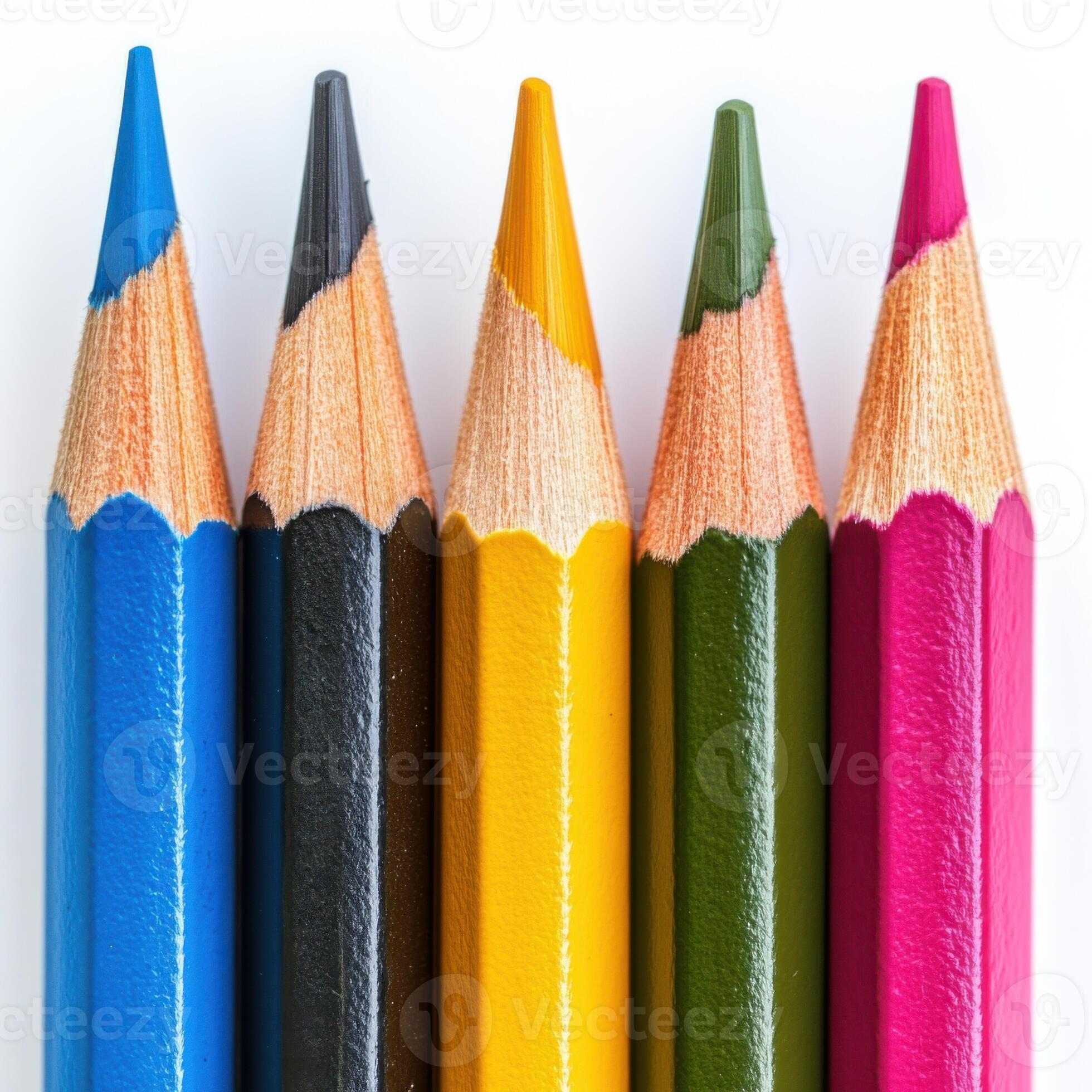 Colorful arrangement of pencils creating a vibrant art display on a ...