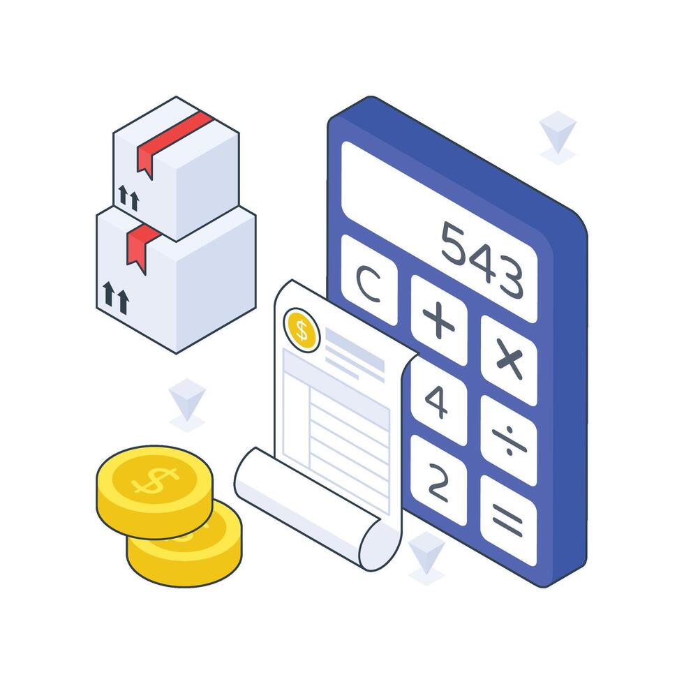 Shipping Cost Calculation isometric Colored illustration 54919992 ...