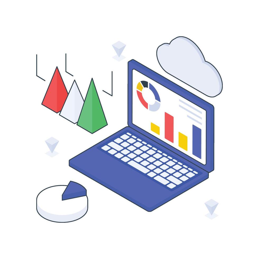 Cloud Analytics isometric Colored illustration 54920081 Vector Art at ...