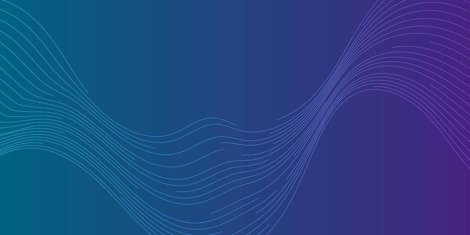 Blue violet minimal wavy lines abstract futuristic tech background ...