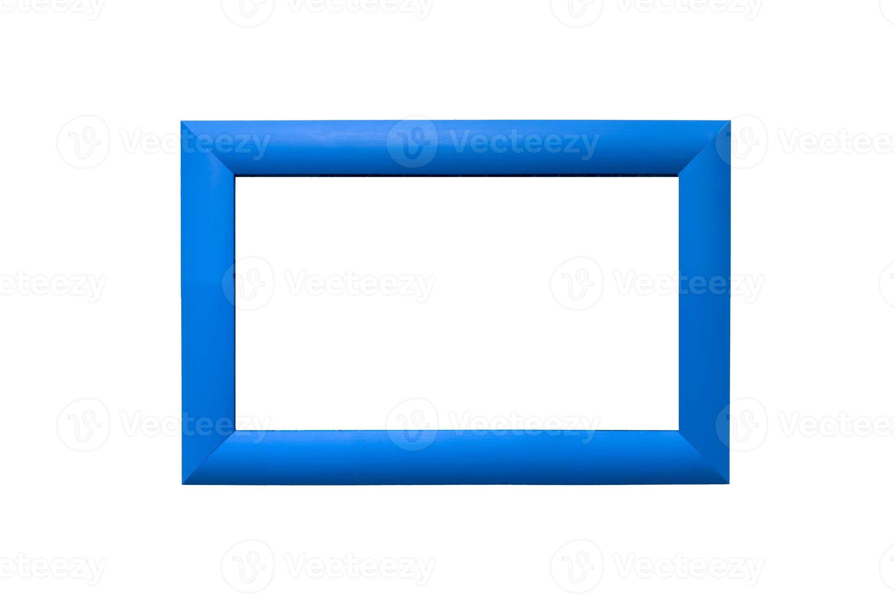 Modern rectangular picture frame. Simple design with blue border ...