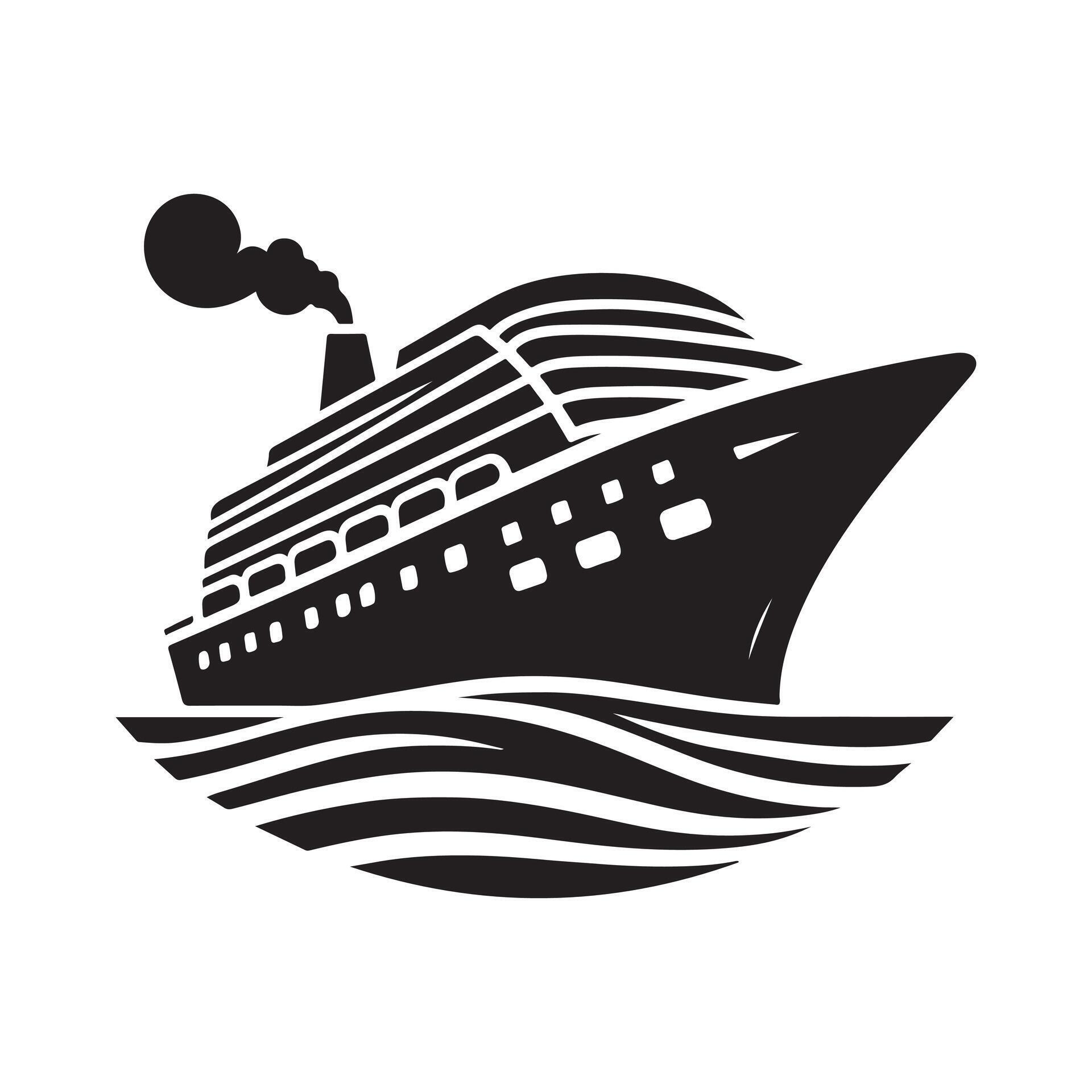 Creative Cruise Ship Silhouette Art for Tourism and Travel Graphics 54932841 Vector Art at Vecteezy