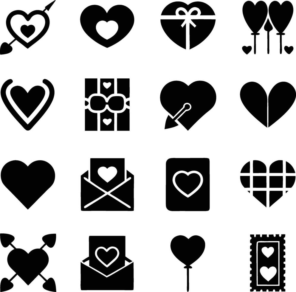 Valentines Day Hearts Love Icons, Gifts, Arrows, Balloons 54937021 ... Valentines Day Hearts Love Icons, Gifts, Arrows, Balloons 54937021 ...