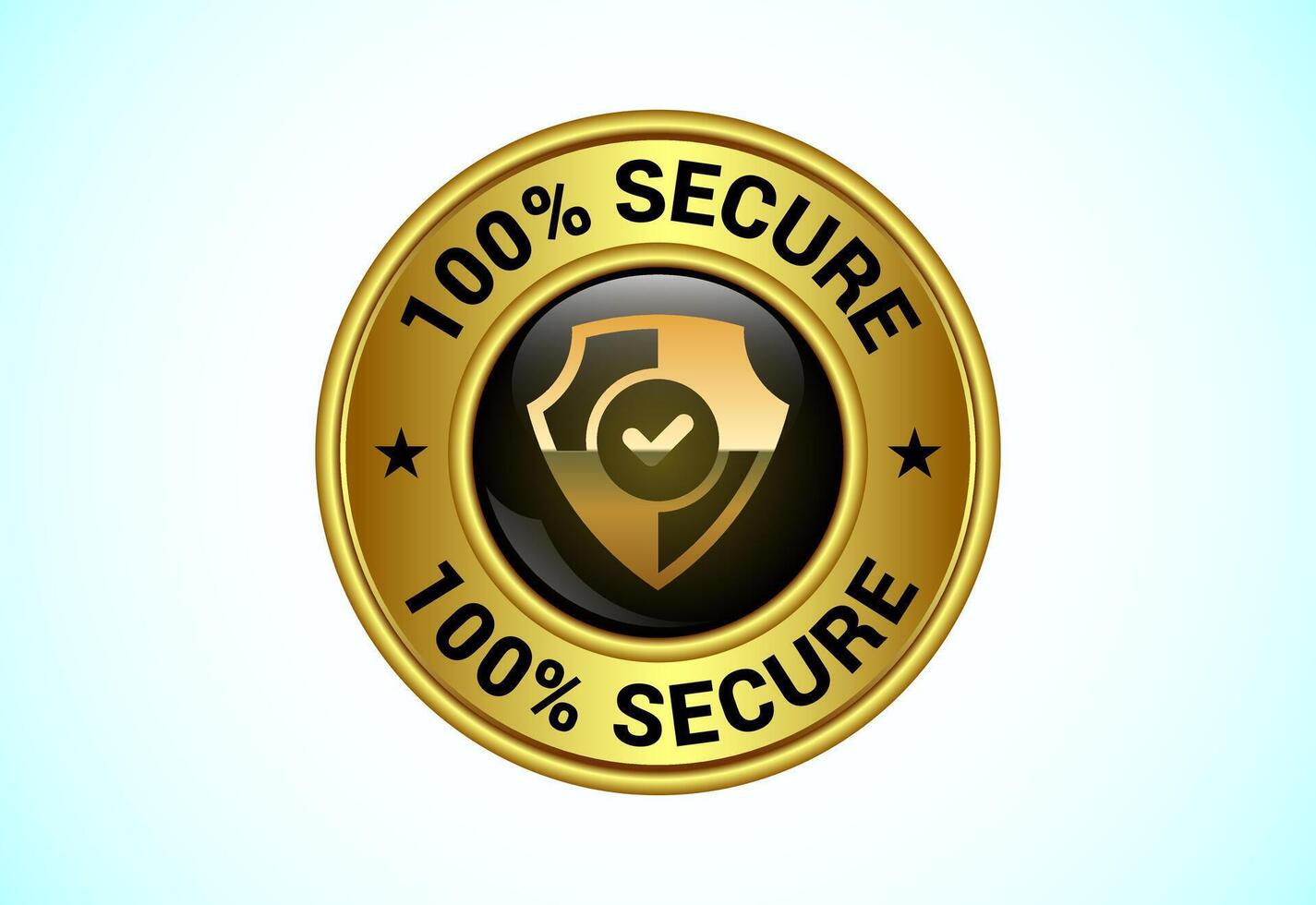 100 Secure Button Design Illustration In Gold Color Suitable For Mobile App And Website Ui