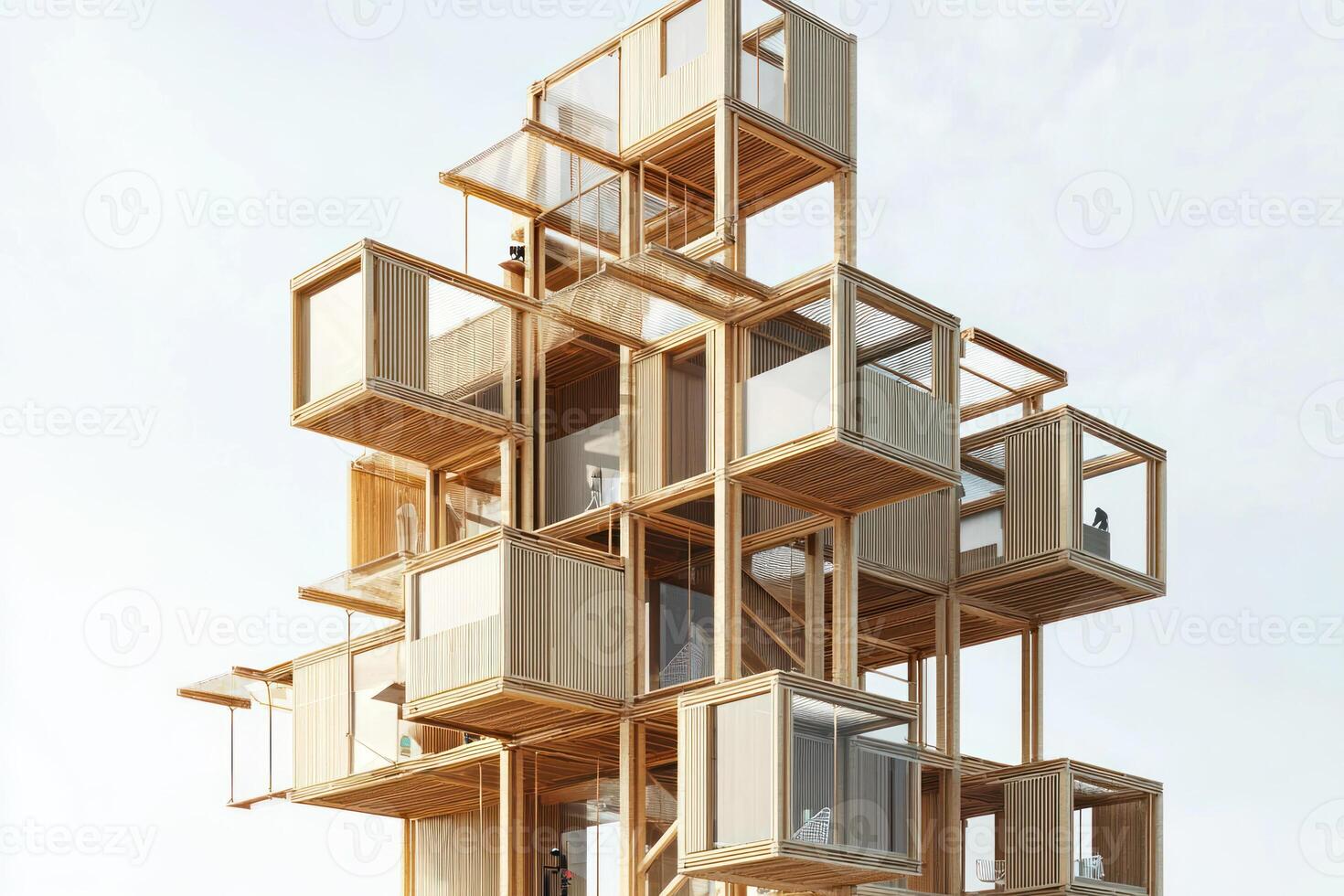 towering modular structure showcasing innovative building design with ...