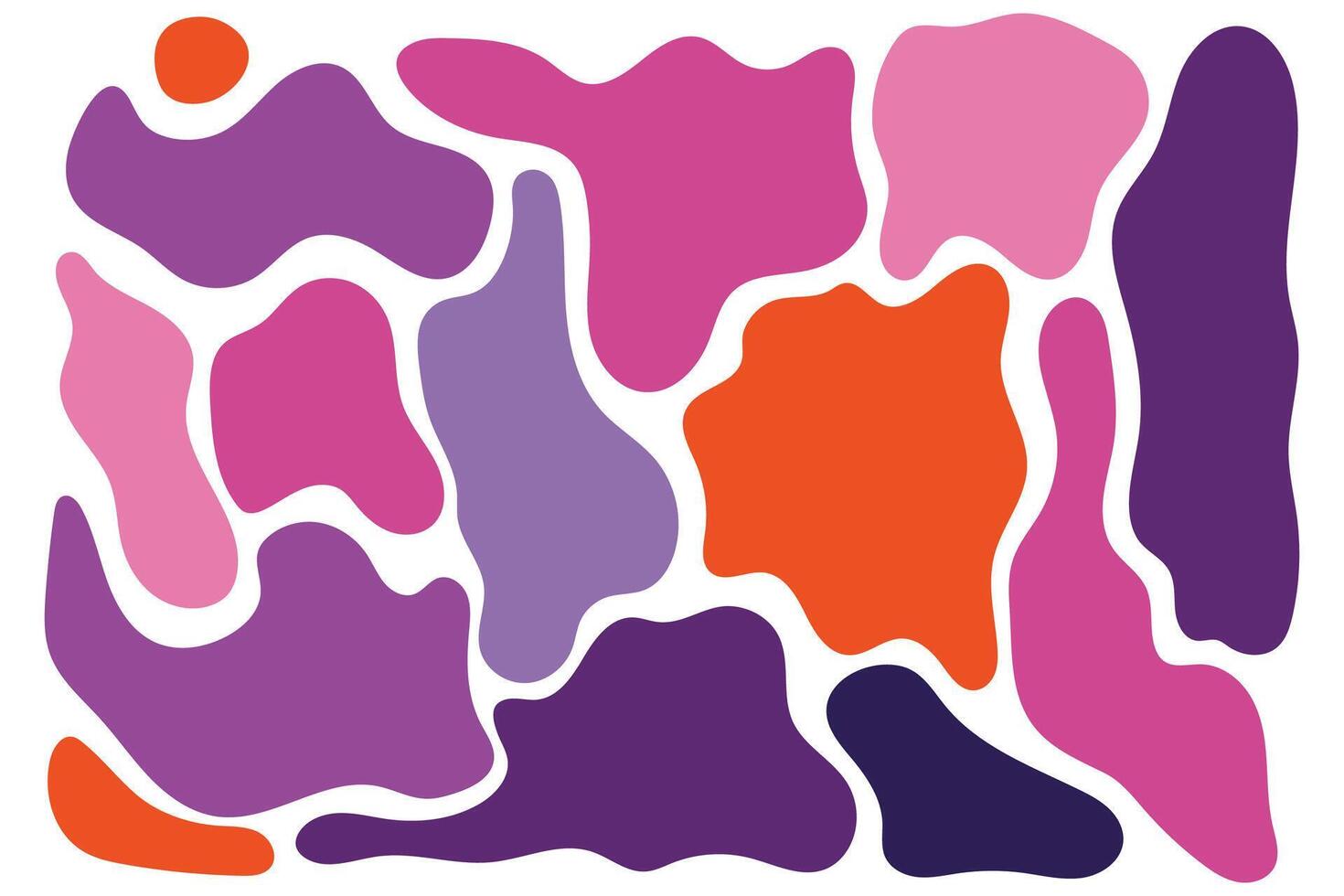 Irregular blob, set of abstract organic shapes. Abstract irregular random blobs. Simple liquid ...