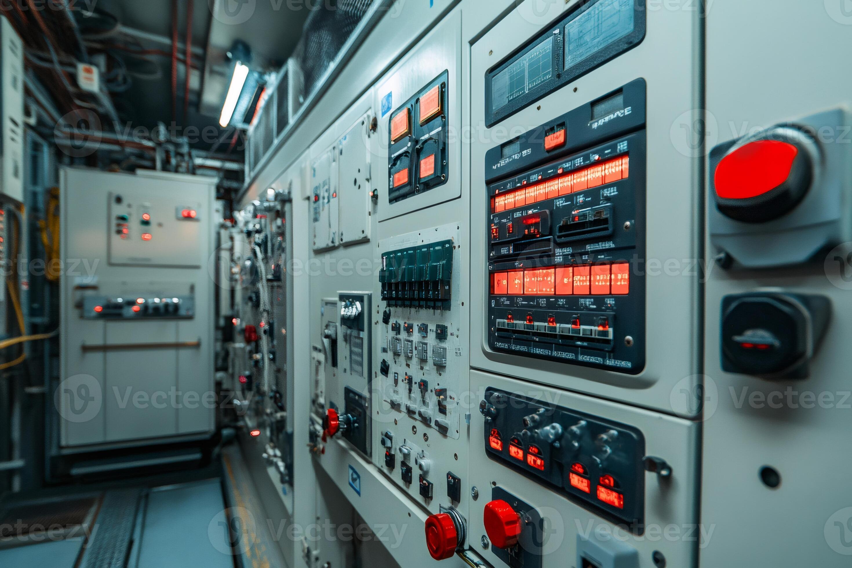 Complex Control Panel Monitoring System Displaying Critical Information