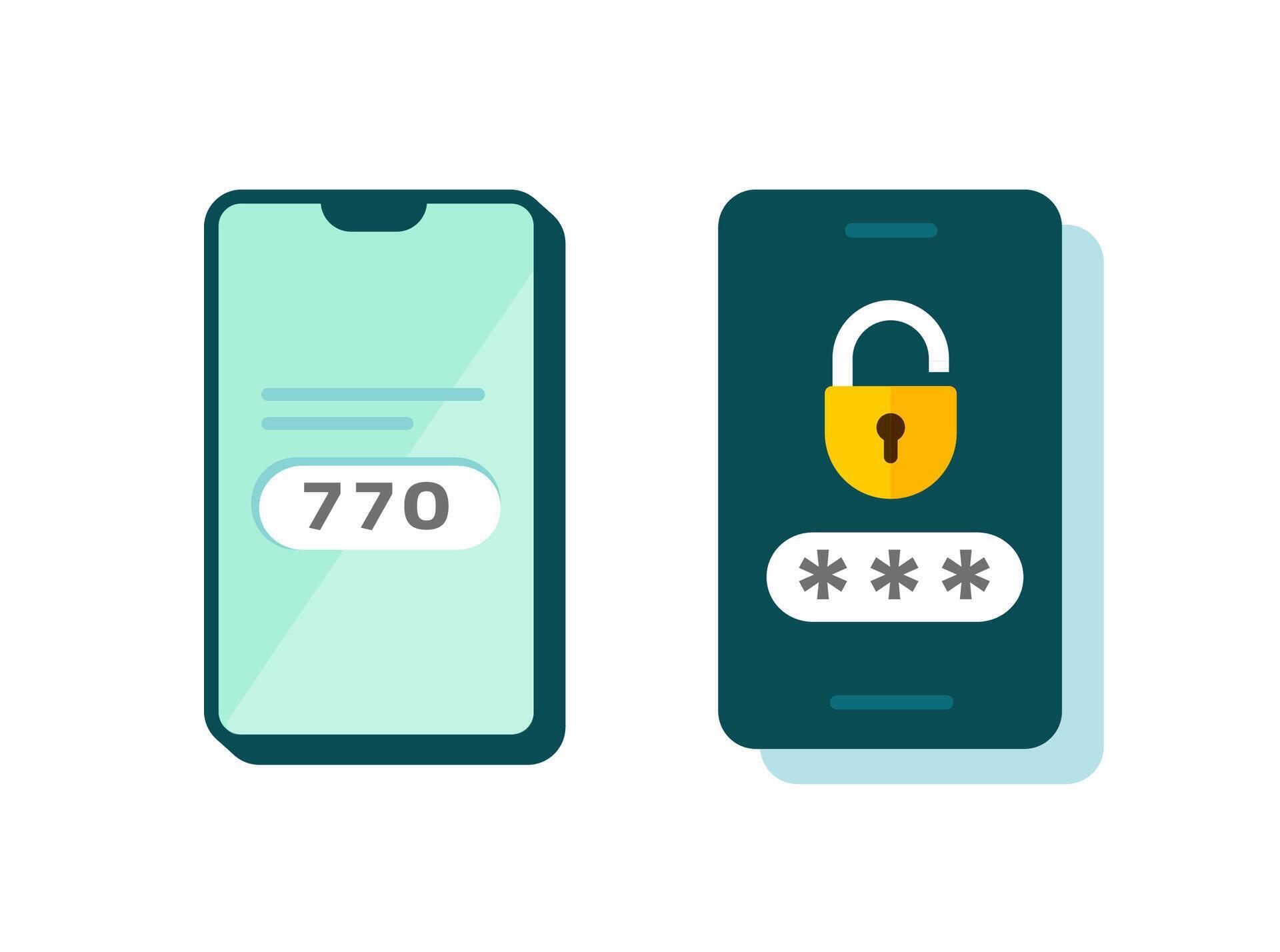 2fa Icon Password Secure Login Authentication Verification Flat Cartoon