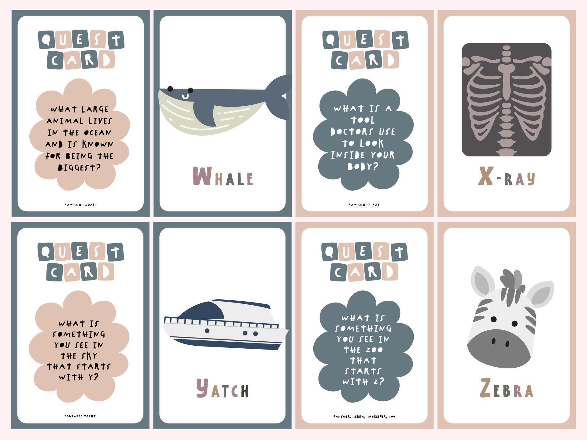 Engaging Alphabet Quest Flashcards for Kids Learn A-Z and Vocabulary ...