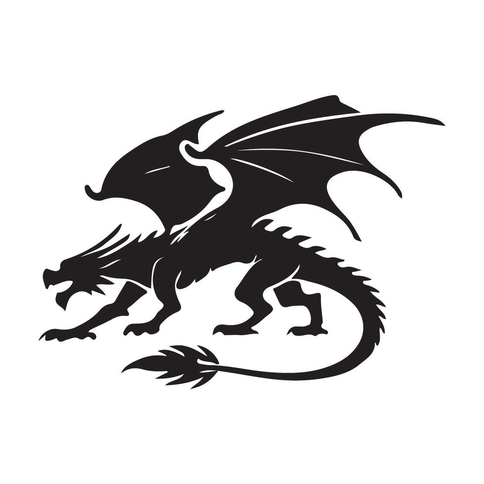 Powerful Winged Dragon Silhouette Fierce and Majestic 54947522 Vector ... Powerful Winged Dragon Silhouette Fierce and Majestic 54947522 Vector ...
