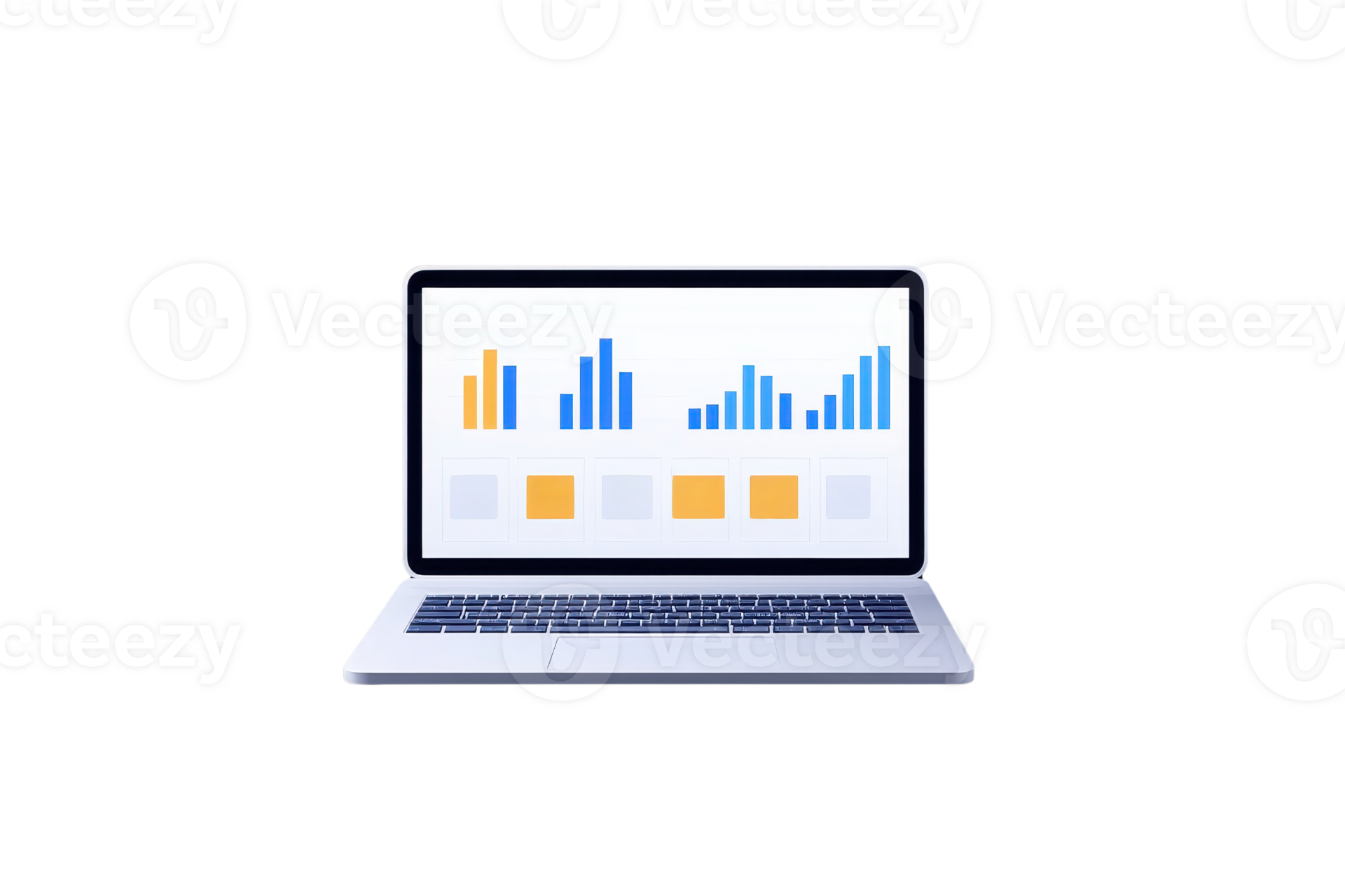 A Laptop Displaying Colorful Data Visualization Graphs And Charts 54956035 Png