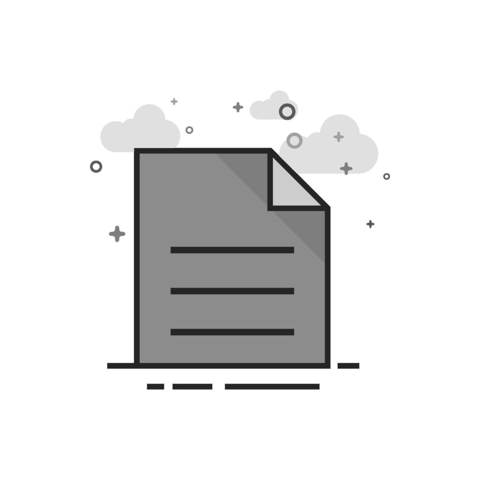 Text file format icon in flat outlined grayscale style illustration ...