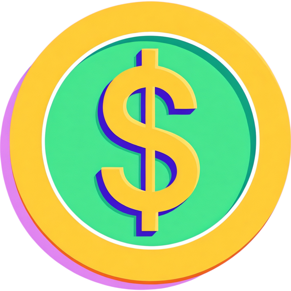 Bright Green And Gold Dollar Sign Coin 54979721 Png