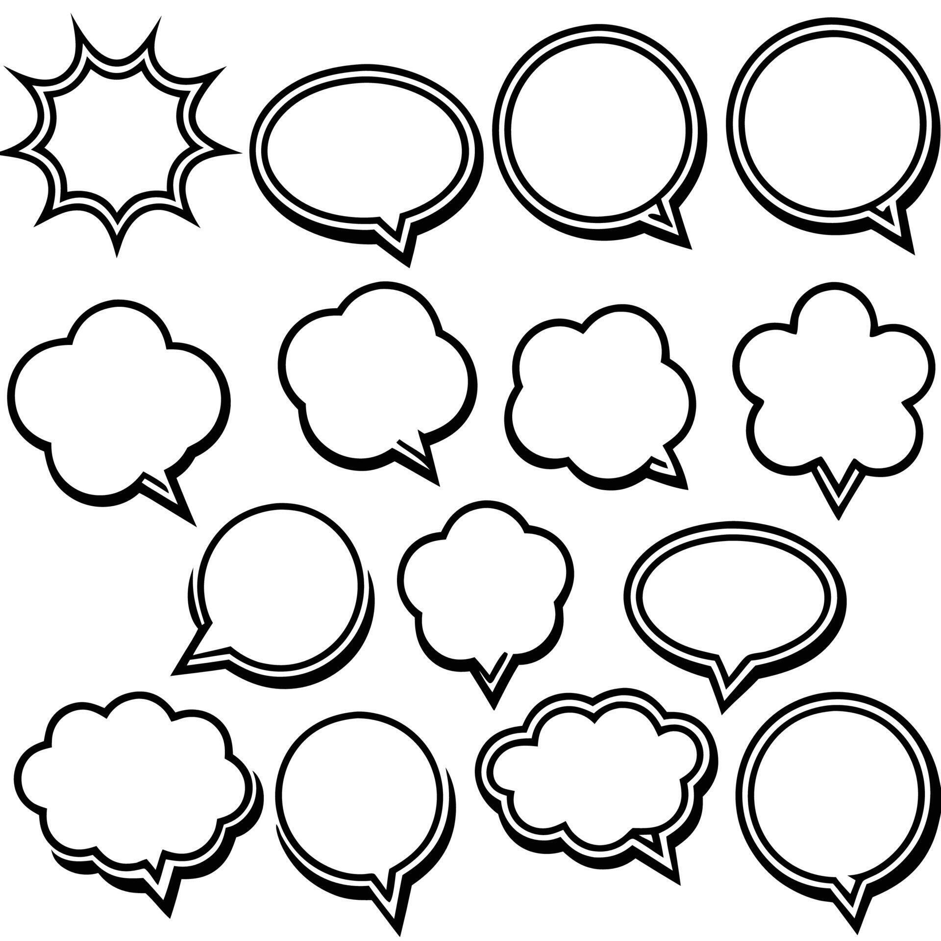 a set of speech bubbles shapes on a white background 54980891 Vector ...