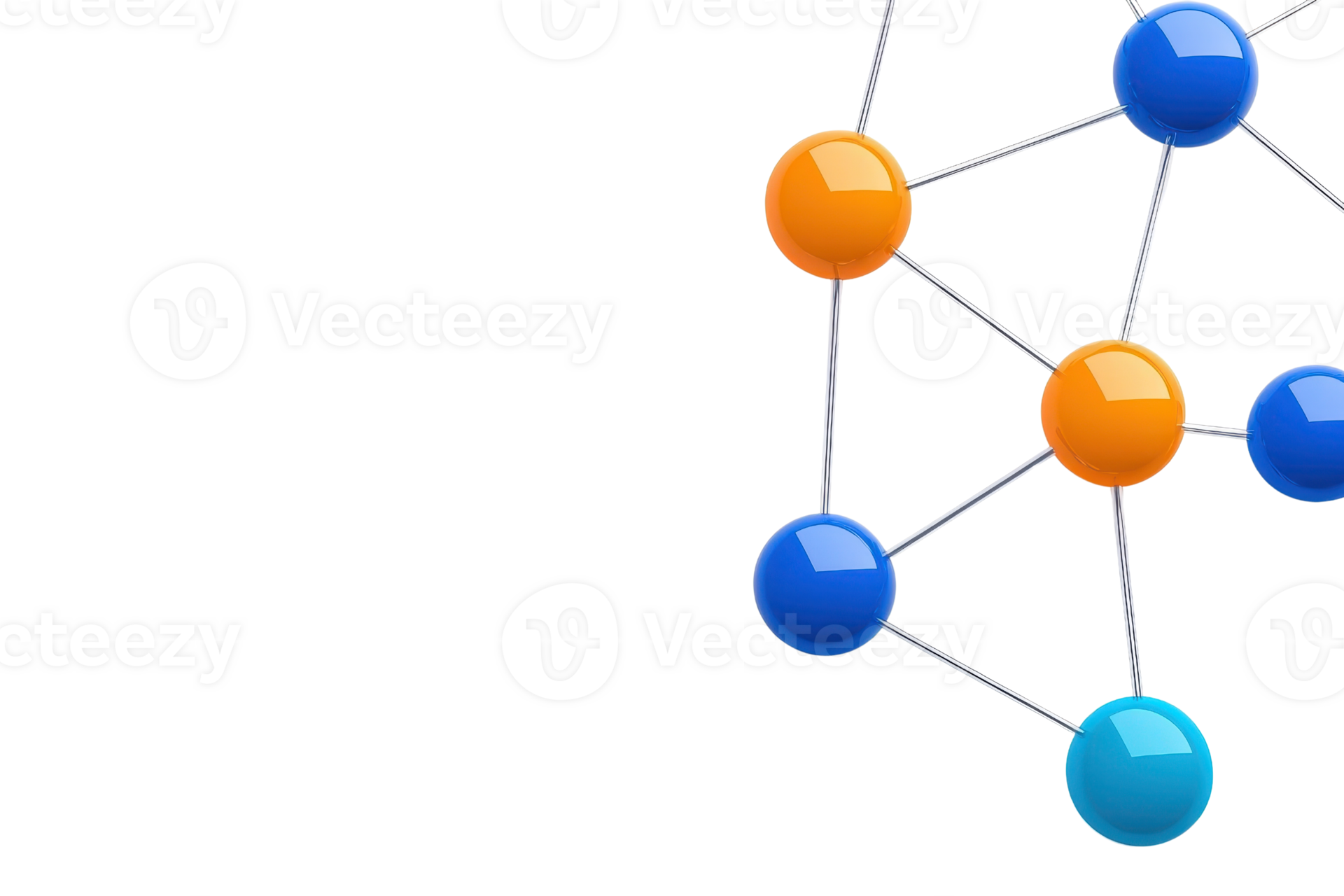 A Network Of Colorful Spheres Connected By Lines Representing