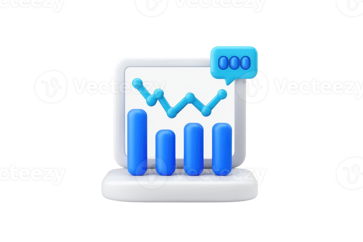 A Stylized Computer Monitor Displaying A Bar Graph And Line Chart