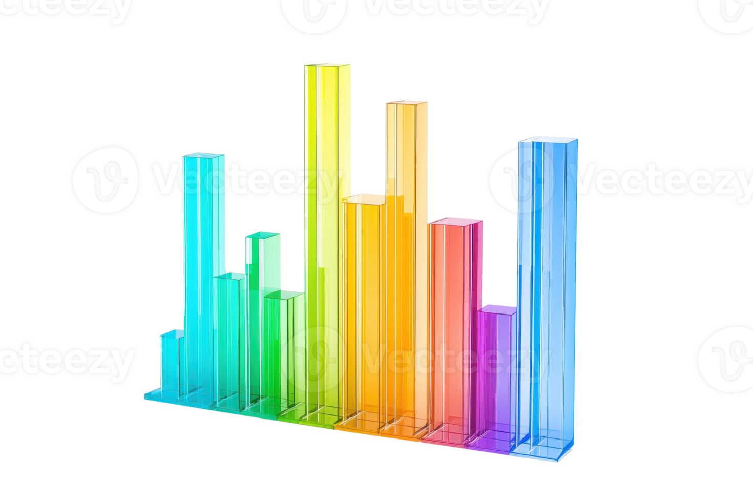 Colorful vertical bars representing data visualization in a sleek ... Colorful vertical bars representing data visualization in a sleek ...
