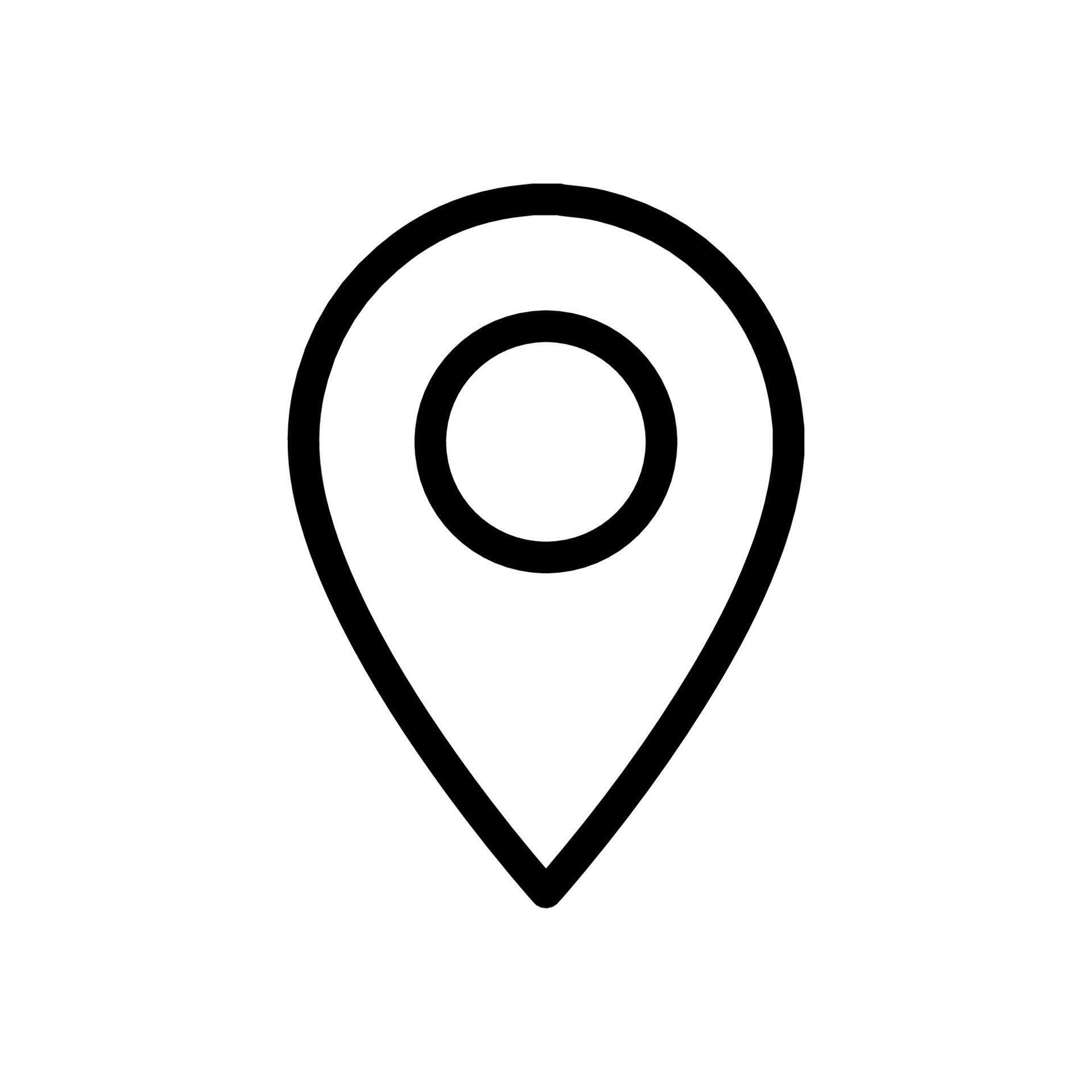 Outline location icon. Linear map symbol. Address icon. Editable stroke ...