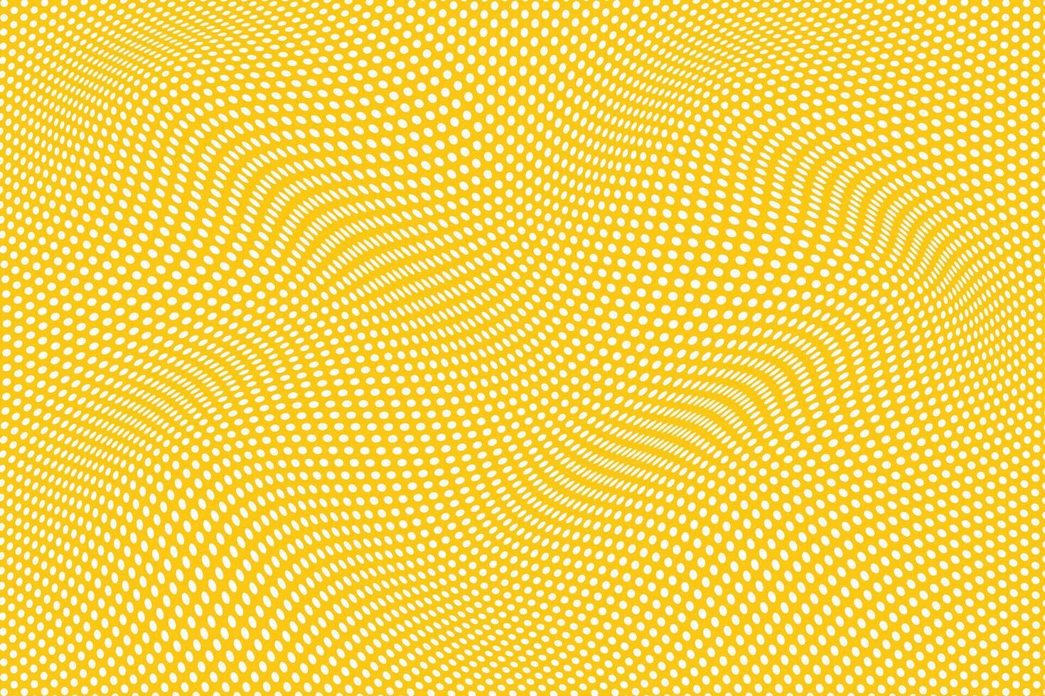 Simple Abstract White Small Polka Dot Wavy Distort Pattern On Gold