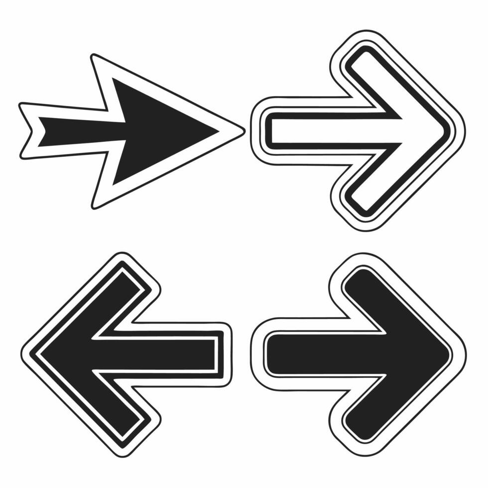 Set of Four Arrows Pointing in Different Directions for Business Use ...