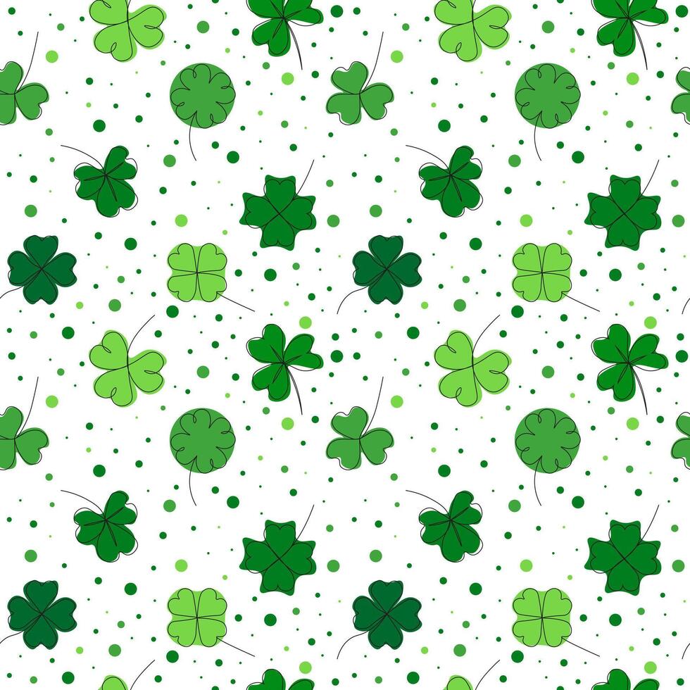 Seamless Pattern leaf clover. One continuous line art. Cloverleaf 54988540 Vector Art at Vecteezy