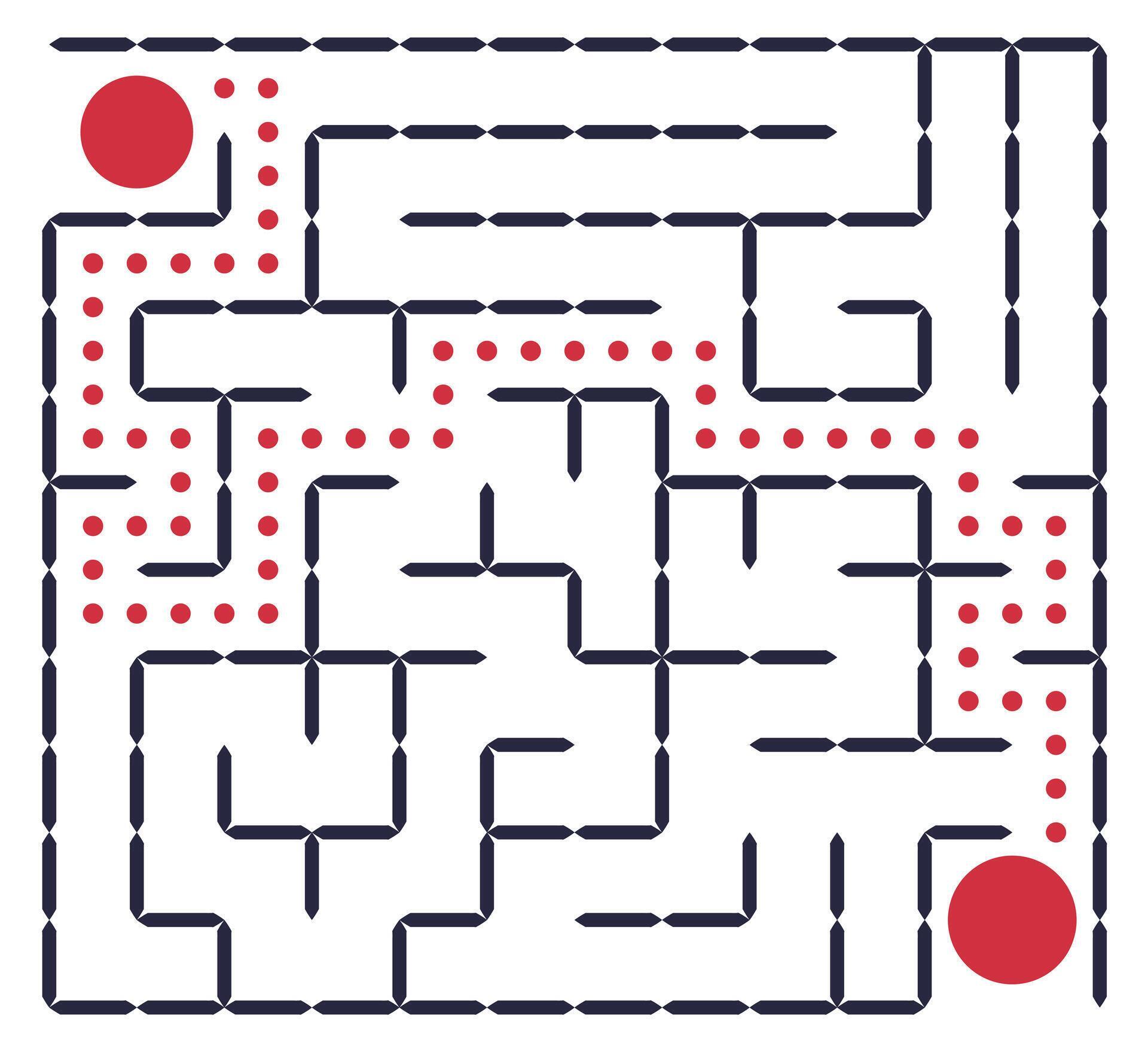 Maze. The game path is a labyrinth. Square maze. A simple logic game ...