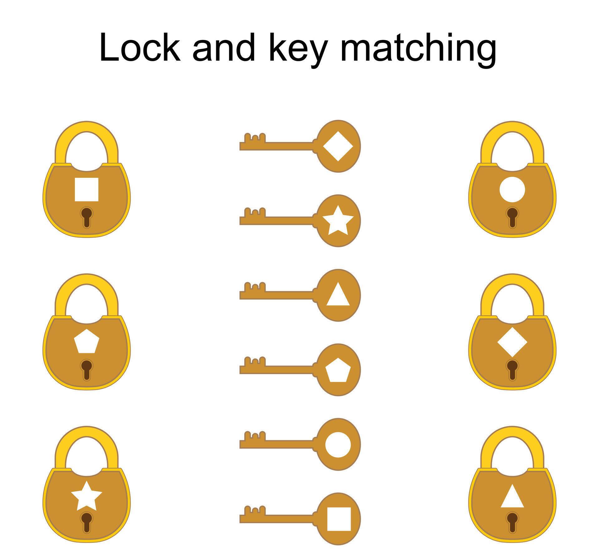 Educational game for kids. Lock and key matching. Task for development ...