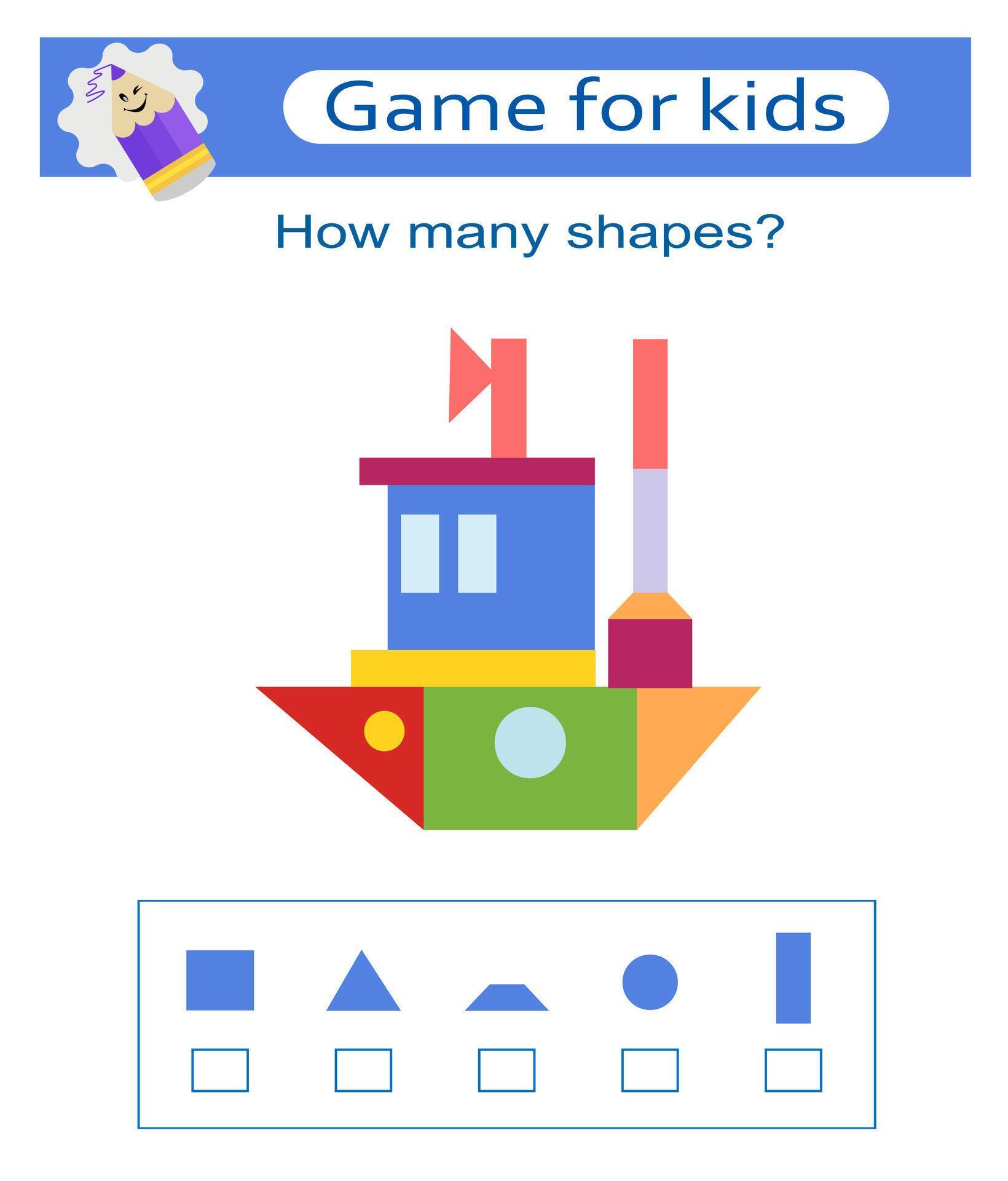 Math activity for kids. Developing numeracy skills. Count how many ...