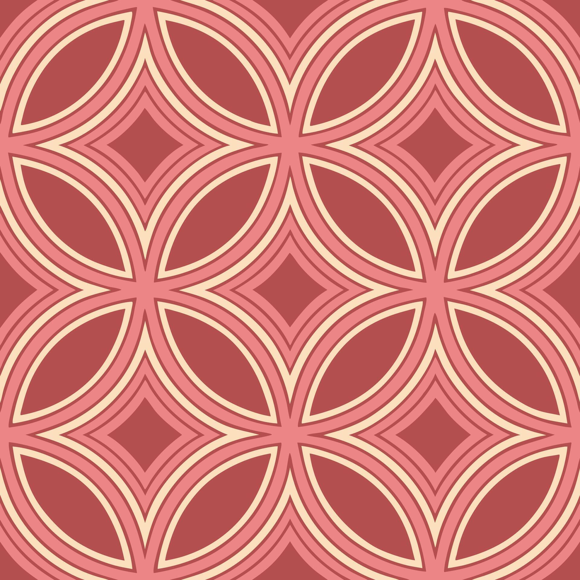 Abstract Geometric Red and Beige Interlocking Circles Pattern Design 54990775 Vector Art at Vecteezy