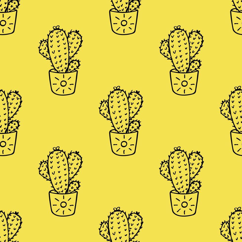 sin costura modelo con cactus garabatear para decorativo imprimir, envase papel, saludo tarjetas ...